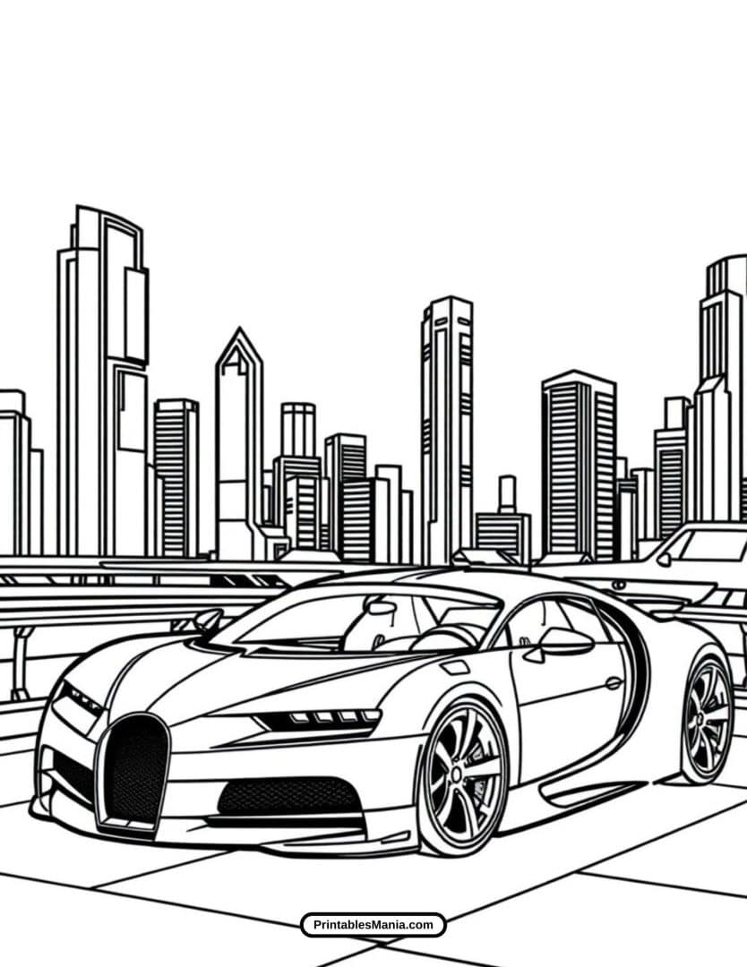 Bugatti Coloring Page - Printables Mania