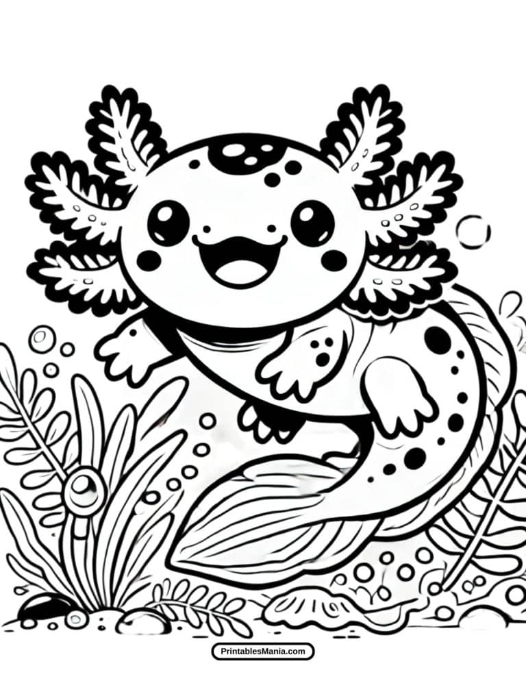 Axolotl Coloring Page - Printables Mania