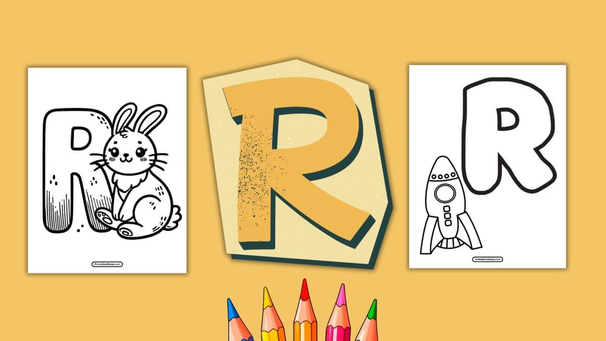 Letter R Coloring Page - Printables Mania