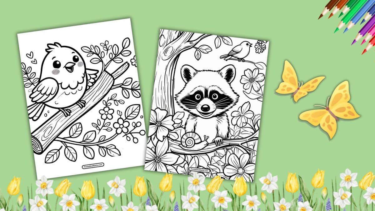 Spring Coloring Pages For Kids - Printables Mania