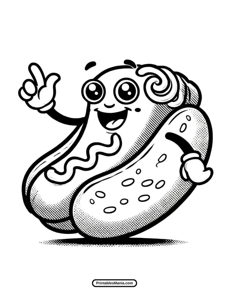 Hot Dog Coloring Page - Printables Mania