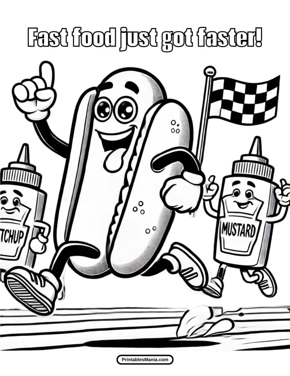 Hot Dog Coloring Page - Printables Mania