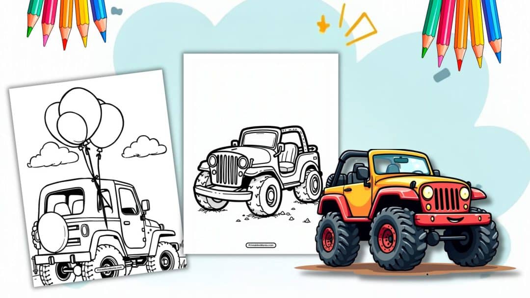 Jeep Coloring Page - Printables Mania