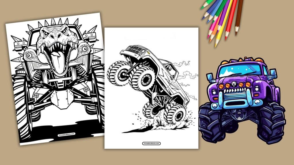 Monster Truck Coloring Pages - Printables Mania
