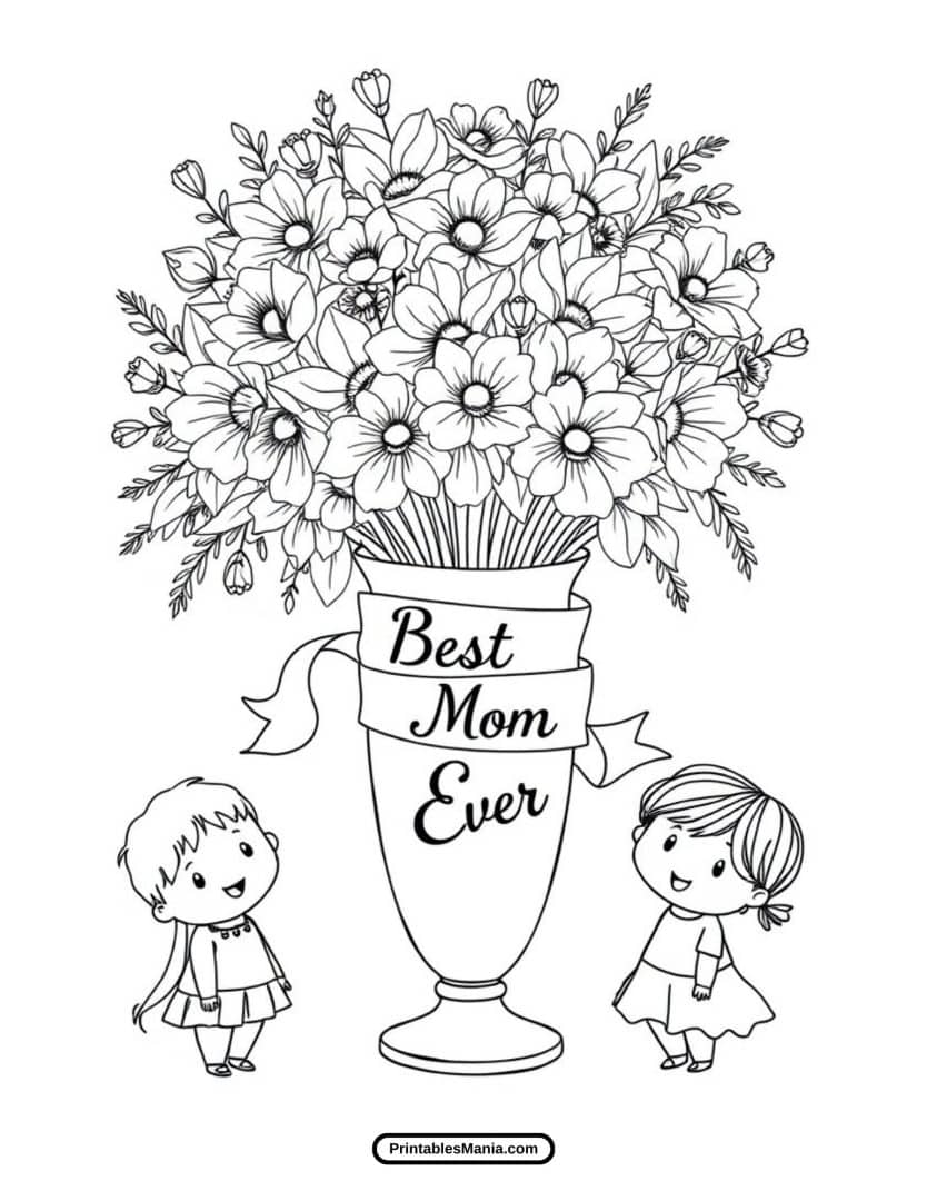 Best Mom Ever Coloring Page - Printables Mania