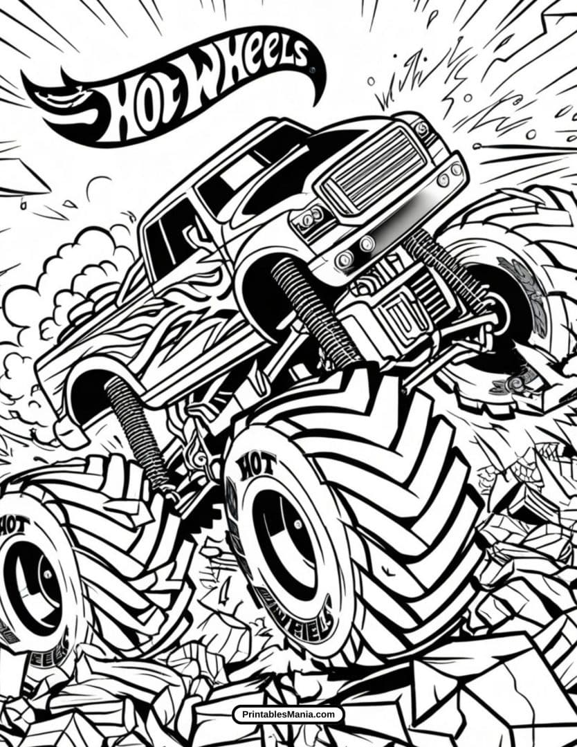 Hot Wheels Coloring Page - Printables Mania