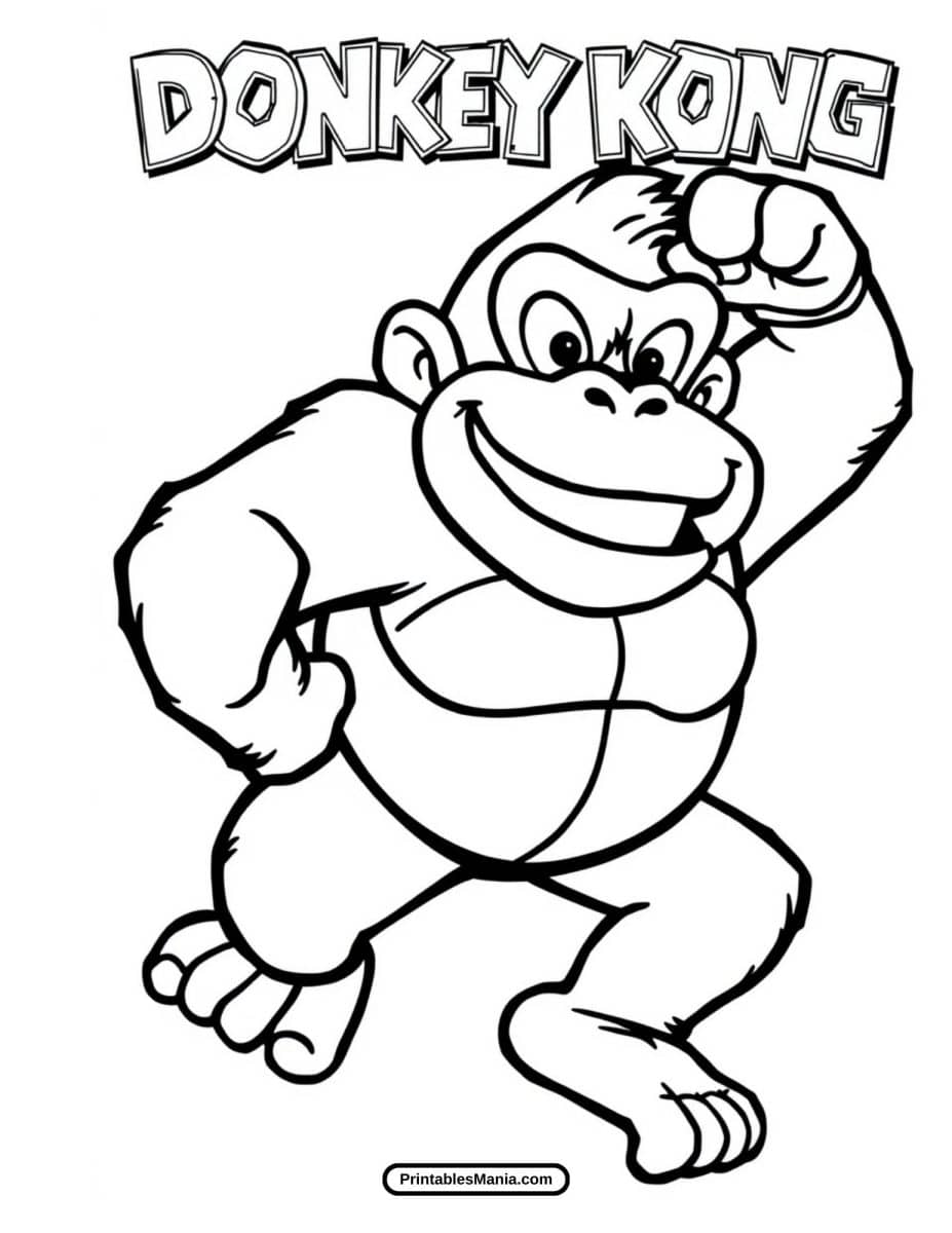 Donkey Kong Coloring Page - Printables Mania