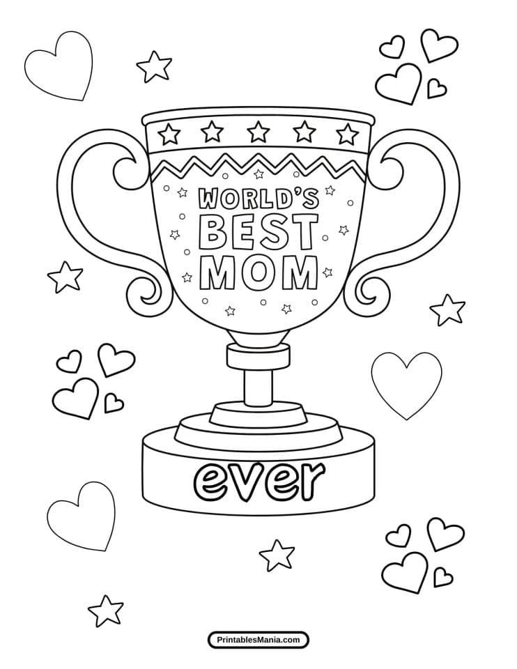 Best Mom Ever Coloring Page - Printables Mania