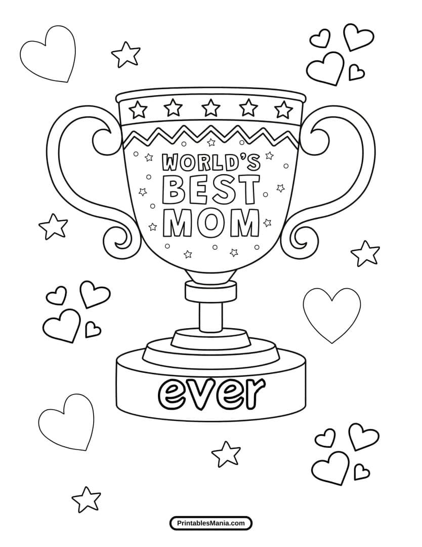 Best Mom Ever Coloring Page - Printables Mania