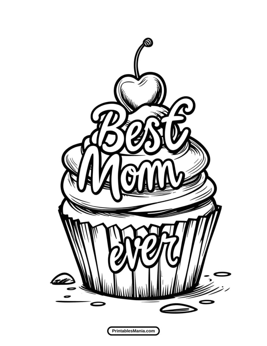 Best Mom Ever Coloring Page - Printables Mania